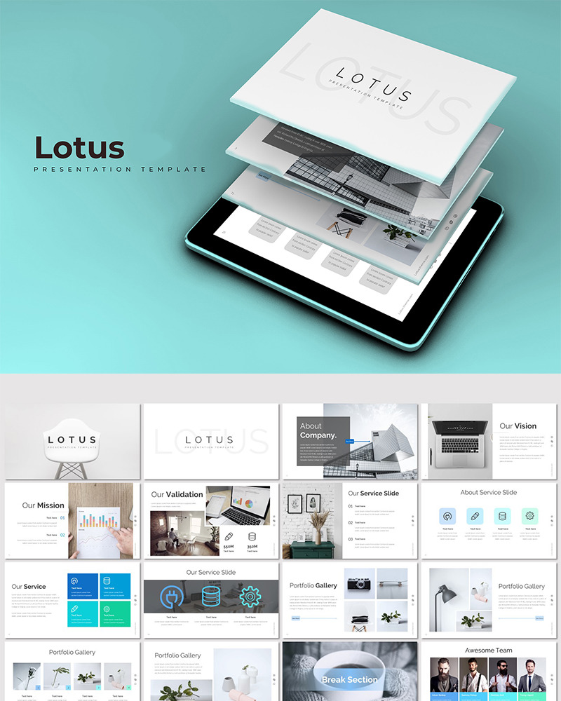Lotus - PowerPoint template #82911 - TemplateMonster