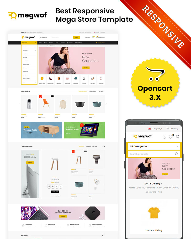 Megwof - The Mega Store OpenCart Template - TemplateMonster