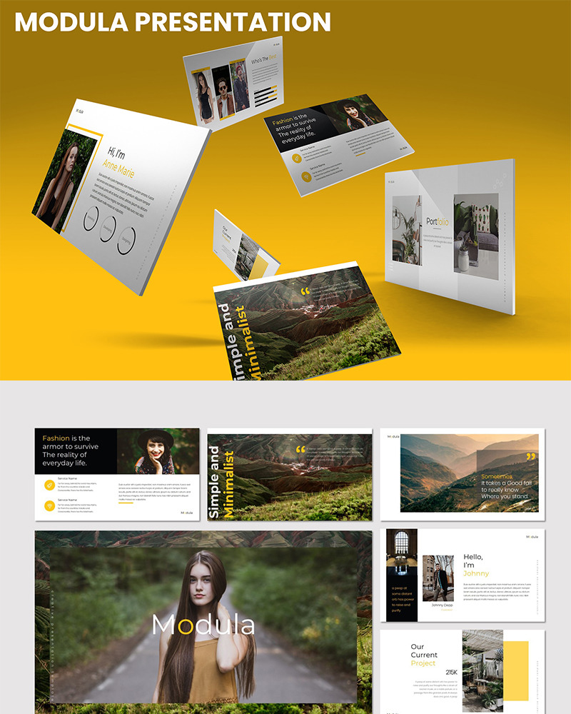 Modula PowerPoint template #82901 - TemplateMonster
