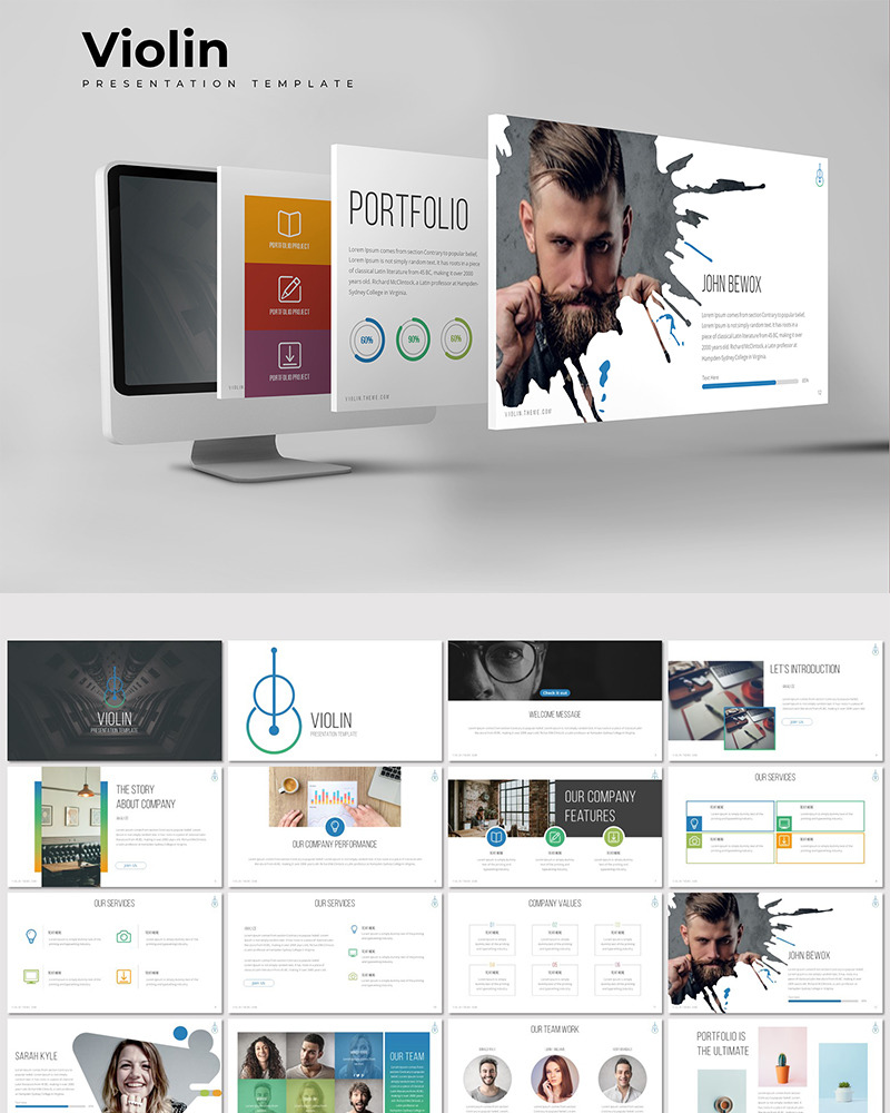 Violin - Template Google Slides #82965 - TemplateMonster