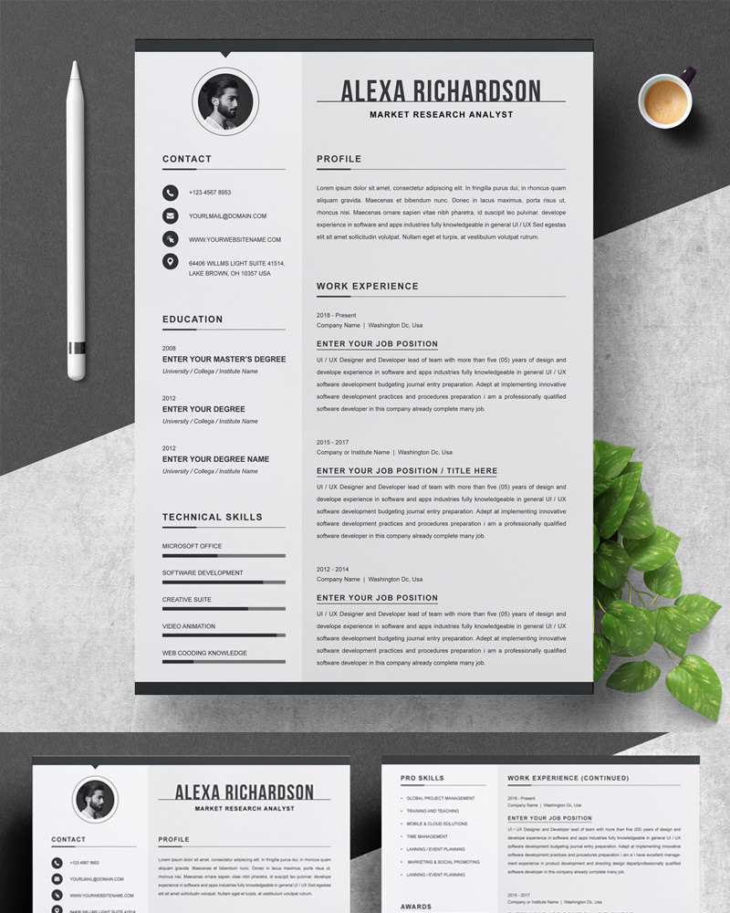 Alexa Resume Template #83026 - TemplateMonster