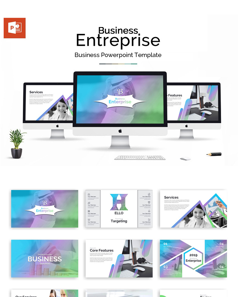 Business Entreprise PowerPoint template - TemplateMonster