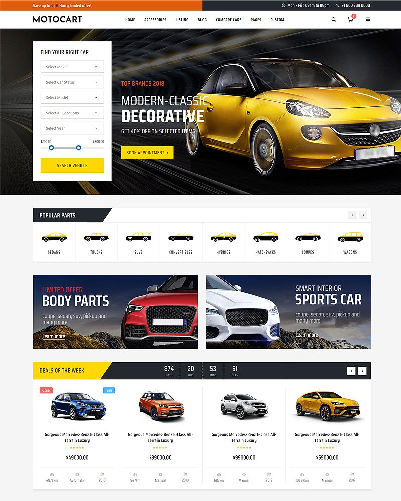 Motocart - Car Dealer Website Template - TemplateMonster