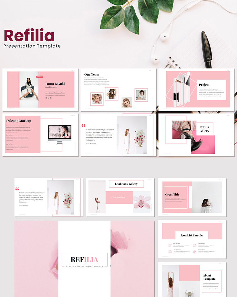Refilia PowerPoint template #83076 - TemplateMonster
