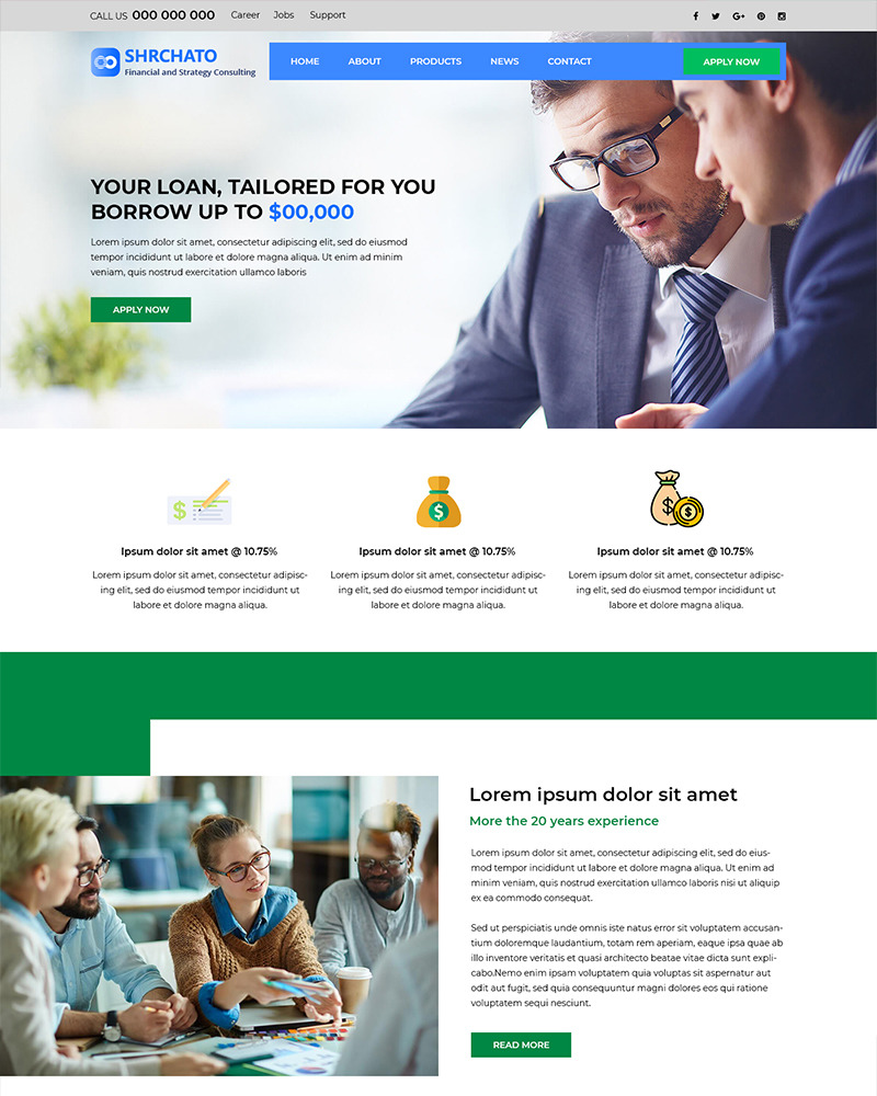 Shrchato - Financial Advisor PSD Template - TemplateMonster