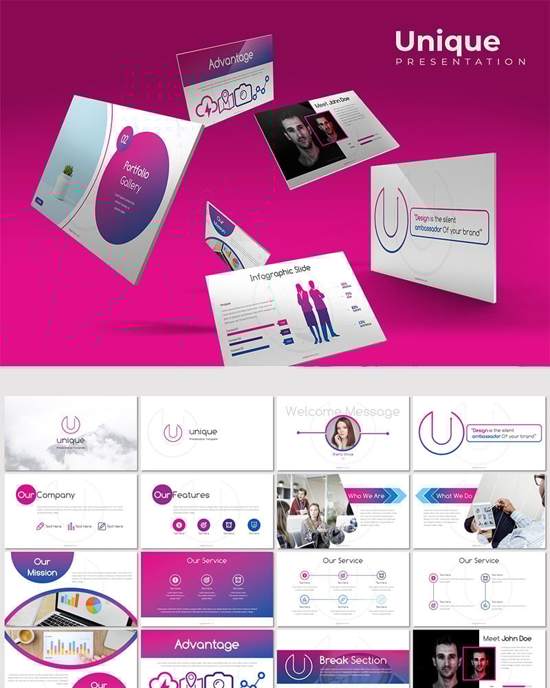Unique PowerPoint template #83044 - TemplateMonster