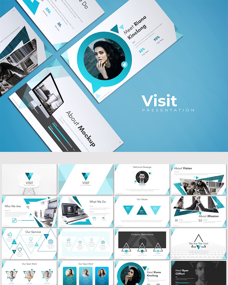 Visit-2 - PowerPoint template #83069 - TemplateMonster