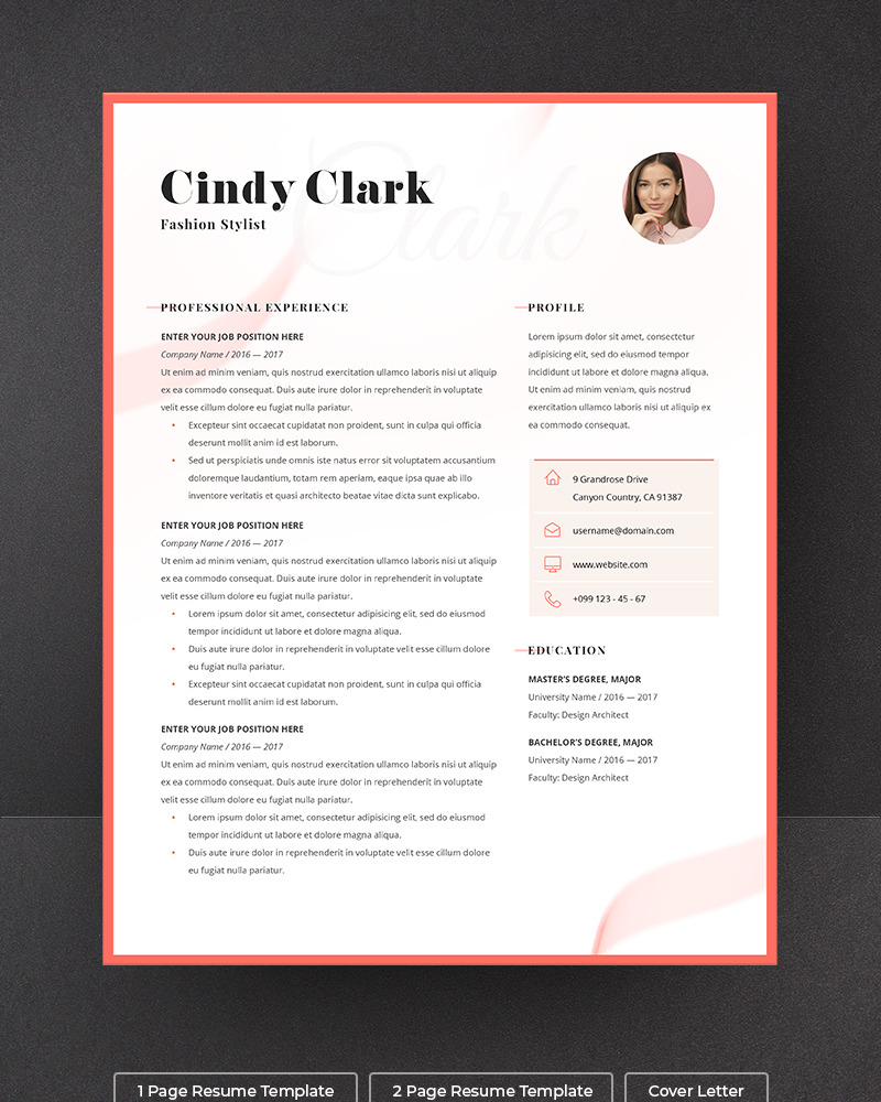 Cindy Clark Resume Template #83188 - TemplateMonster