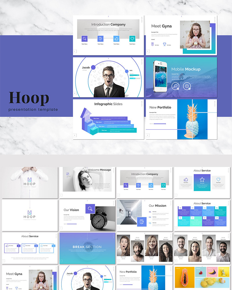 Hoop PowerPoint template #83168 - TemplateMonster