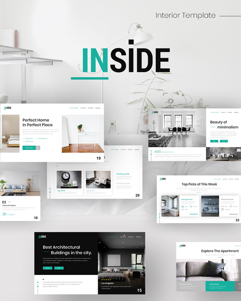Inside Interior PowerPoint template #83163 - TemplateMonster