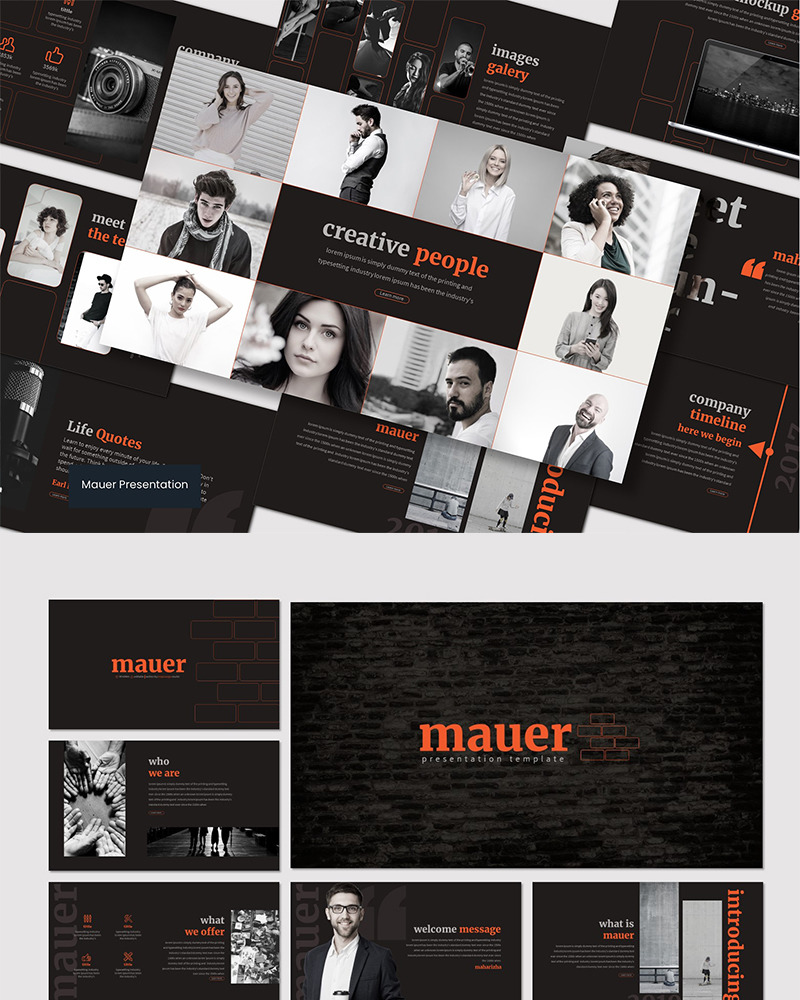 Mauer Powerpoint-Vorlage #83173 - TemplateMonster