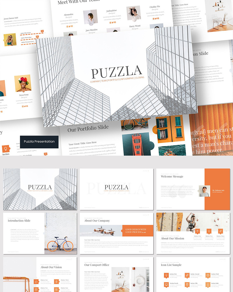 Modèle PowerPoint de casse-tête #83112 - TemplateMonster