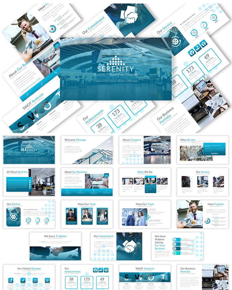 Serenity PowerPoint template #83100 - TemplateMonster