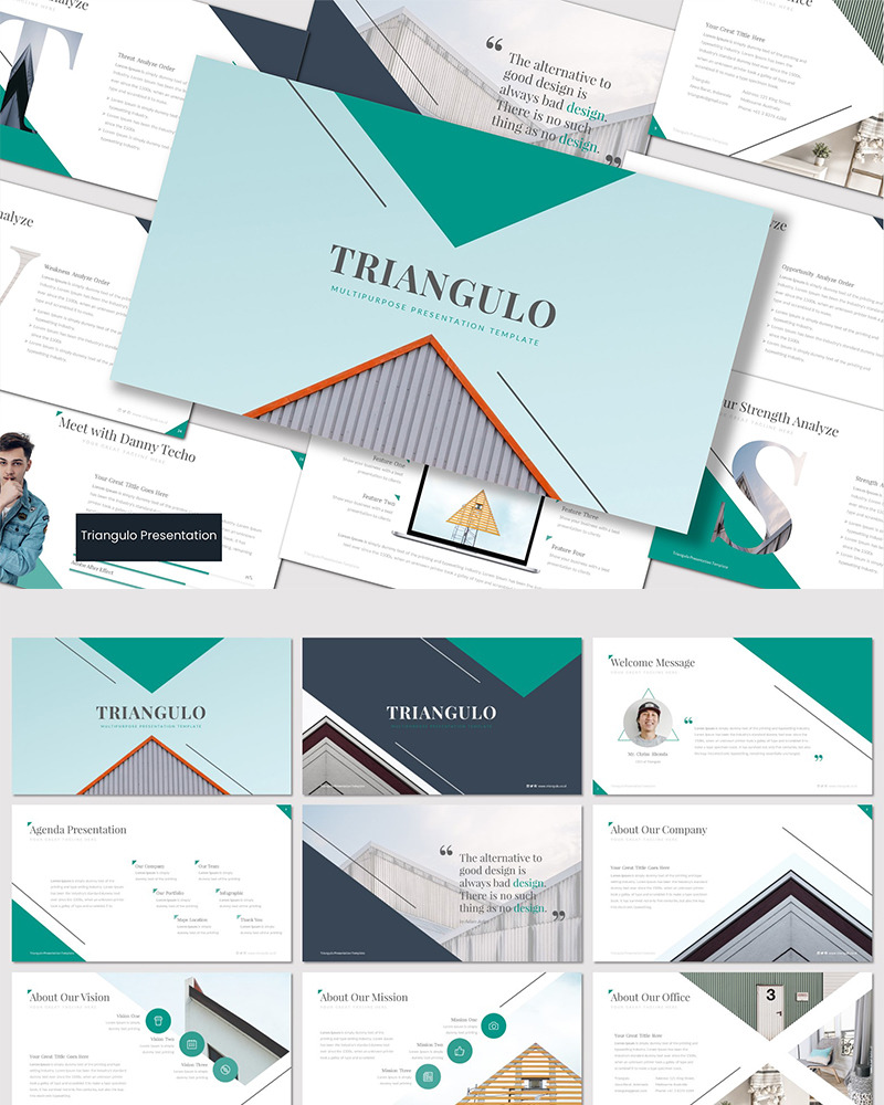 Triangulo PowerPoint template #83150 - TemplateMonster