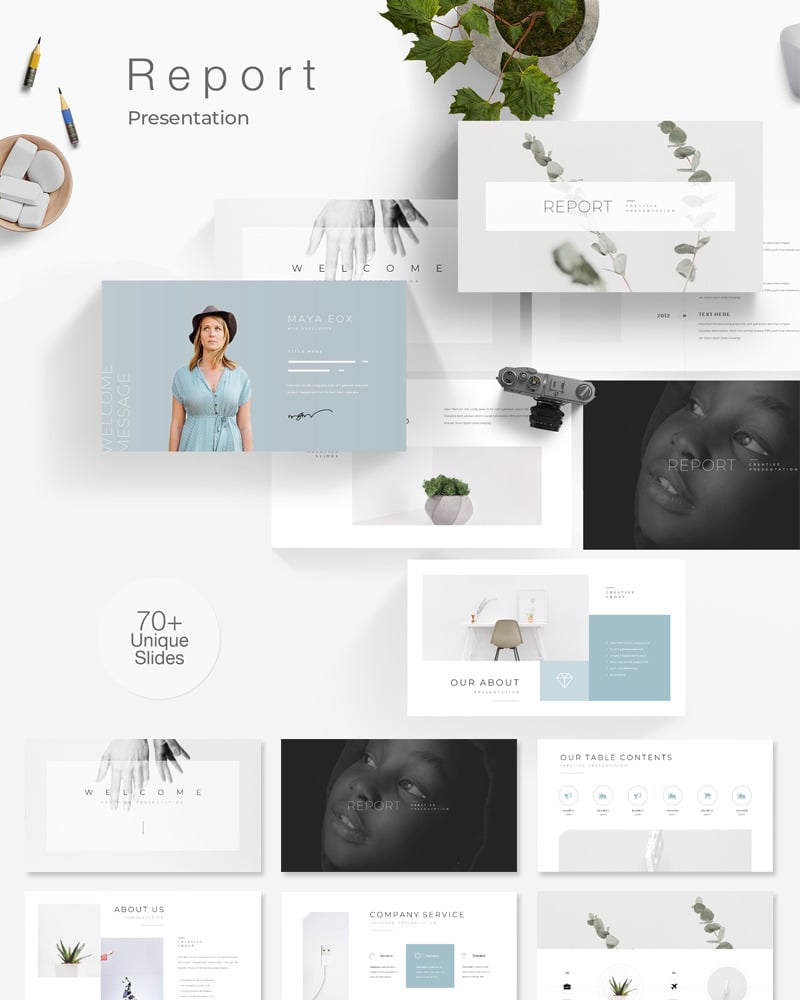Clean Minimal PowerPoint template #83216 - TemplateMonster
