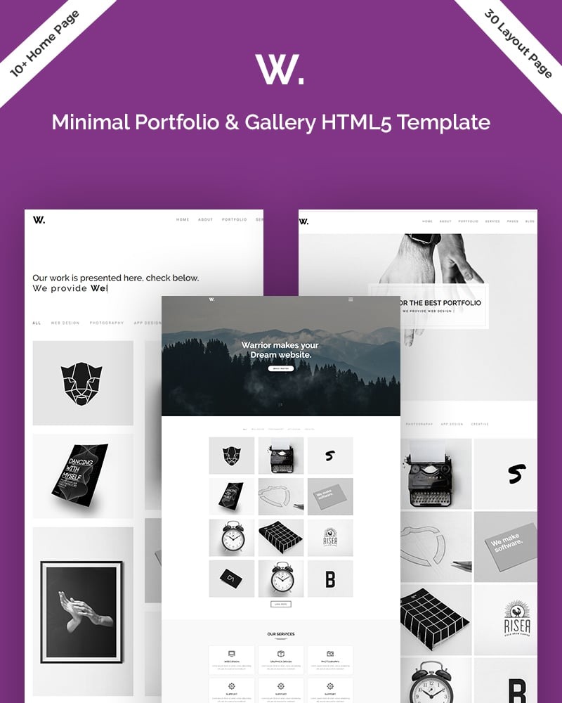 Warrior-Minimal Portfolio & Gallery Website Template