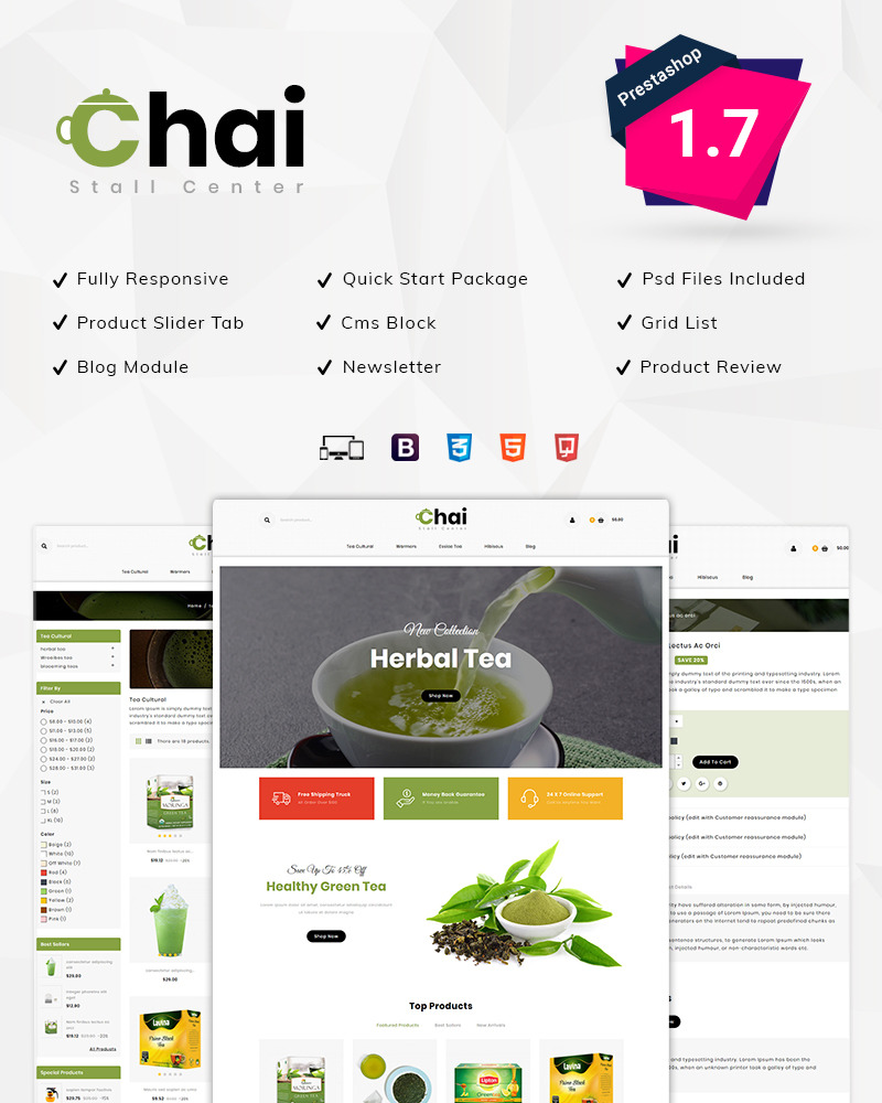 Chai Stall Store PrestaShop Theme #83415 - TemplateMonster