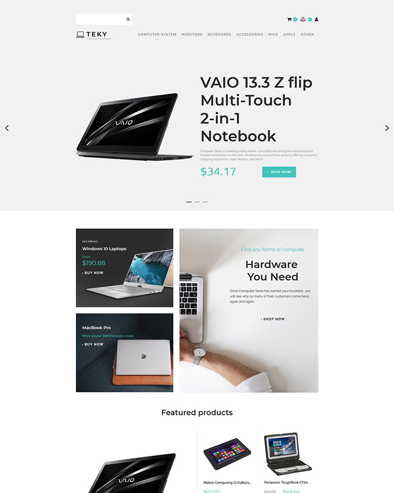 Teky - Computers & Internet Store MotoCMS Ecommerce Template