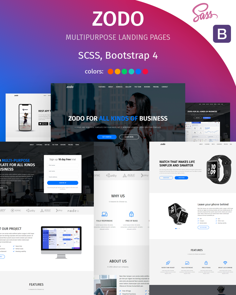 Zodo Landing Page Template #83478 - TemplateMonster