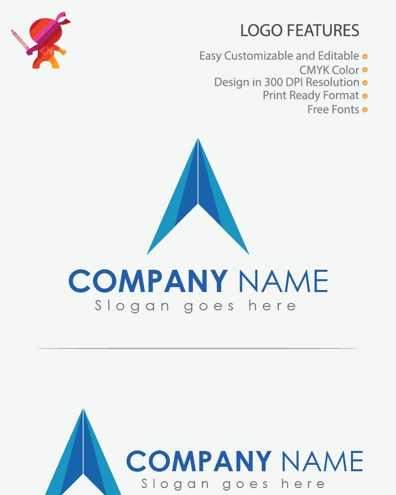 Blue Color A Letter Logo Template #83559 - TemplateMonster