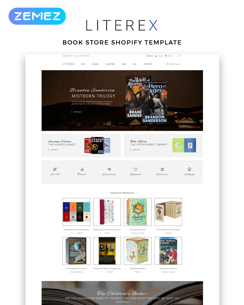 Literex - Book Store Shopify Multipage Shopify Theme