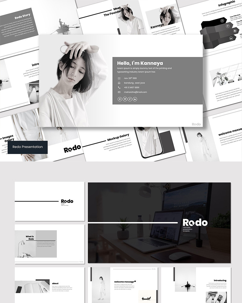 Redo - PowerPoint template #83792 - TemplateMonster