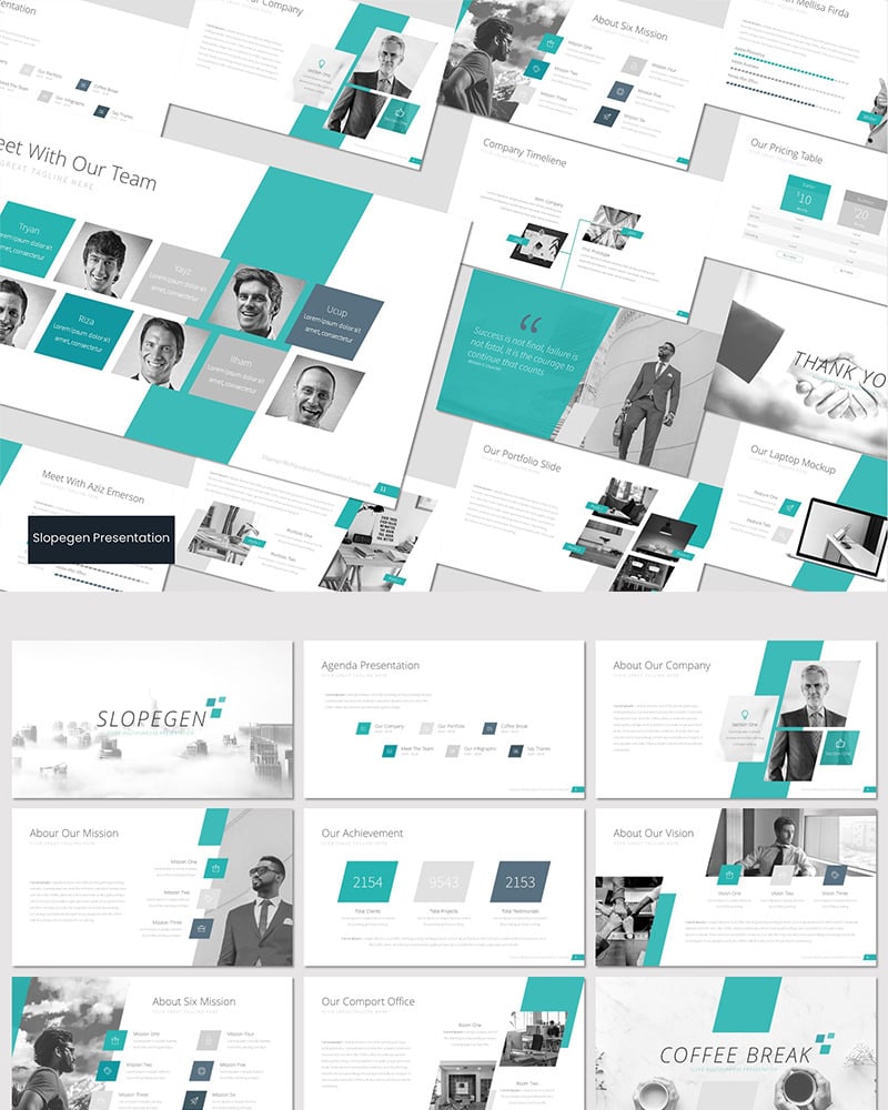 Slopegen - PowerPoint template #83788 - TemplateMonster