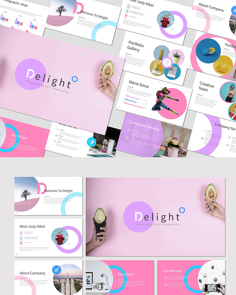Delight - PowerPoint template #83844 - TemplateMonster