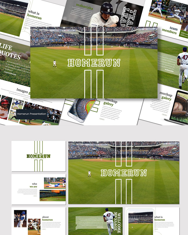 Homerun - PowerPoint template #83819 - TemplateMonster
