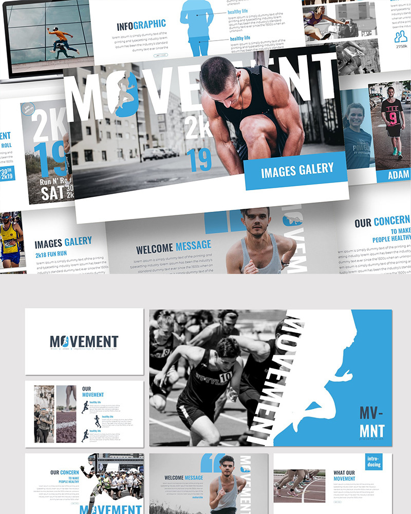 Mvmnt - PowerPoint template #83809 - TemplateMonster