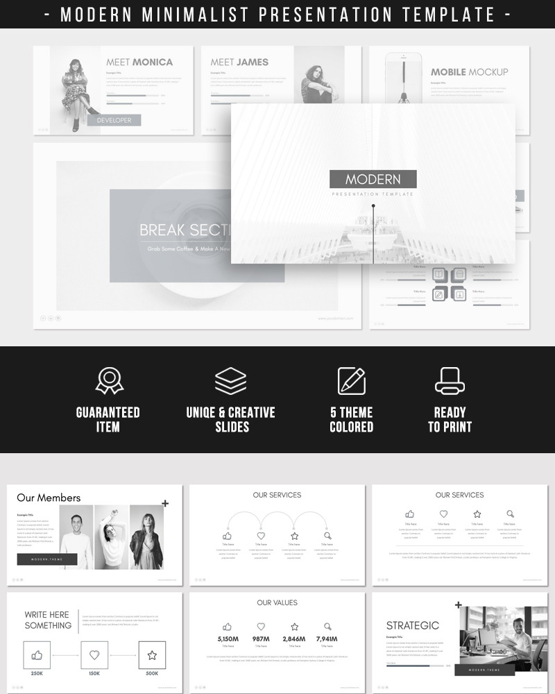 MODERN Minimalist Presentation PowerPoint template