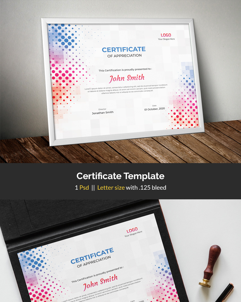 Colored Certificate Template #84110 - TemplateMonster