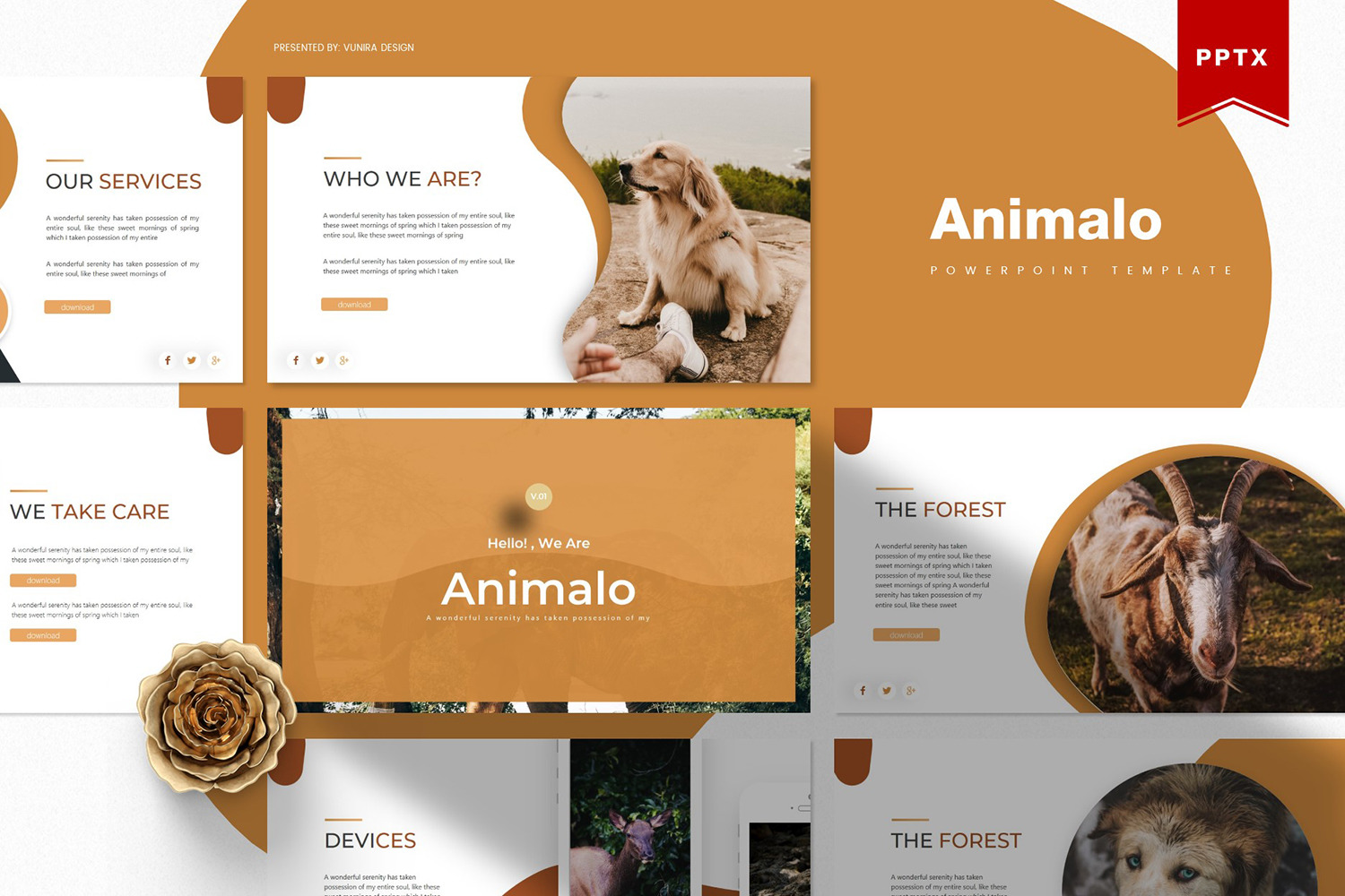 Animale | Modello PowerPoint #84358 - TemplateMonster