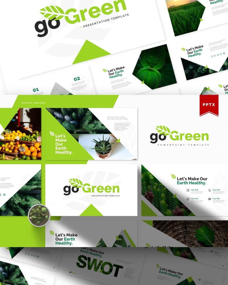 Go Green | PowerPoint template #84356 - TemplateMonster