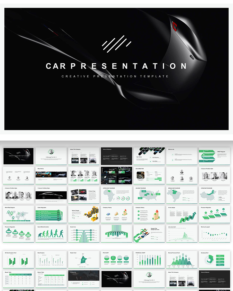 2019 Car PowerPoint template #84363 - TemplateMonster