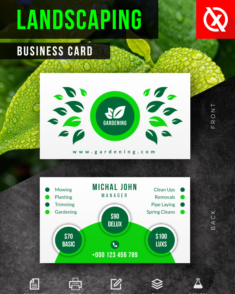 Creative Landscaping Business Card - Corporate Identity Design