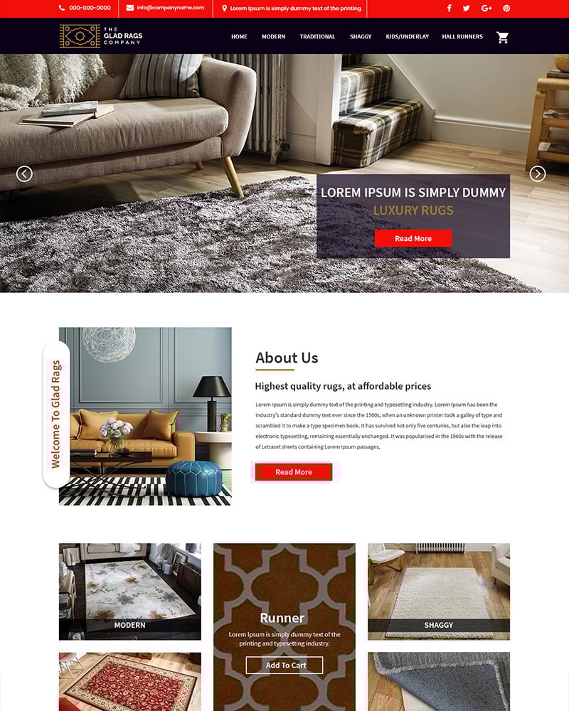 Glad Rags - Rug Company PSD Template - TemplateMonster