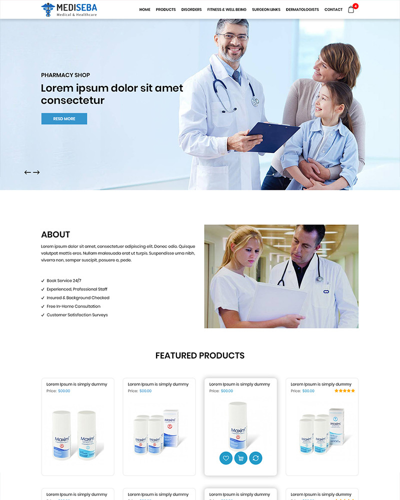 Mediseba - Medical PSD Template #84407 - TemplateMonster