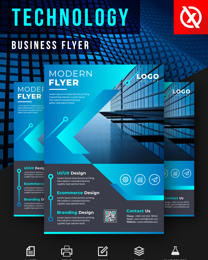 Stylish Digital Technology Flyer Design - TemplateMonster