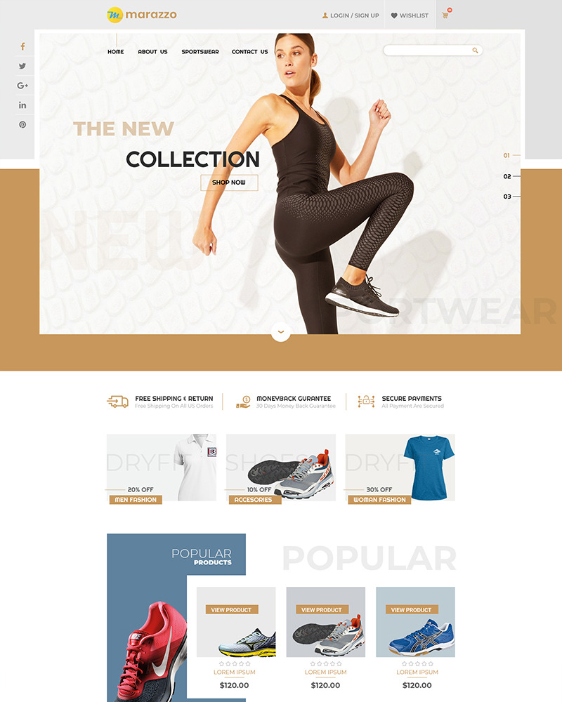 Marazzo - Sportswear Shop PSD Template - TemplateMonster