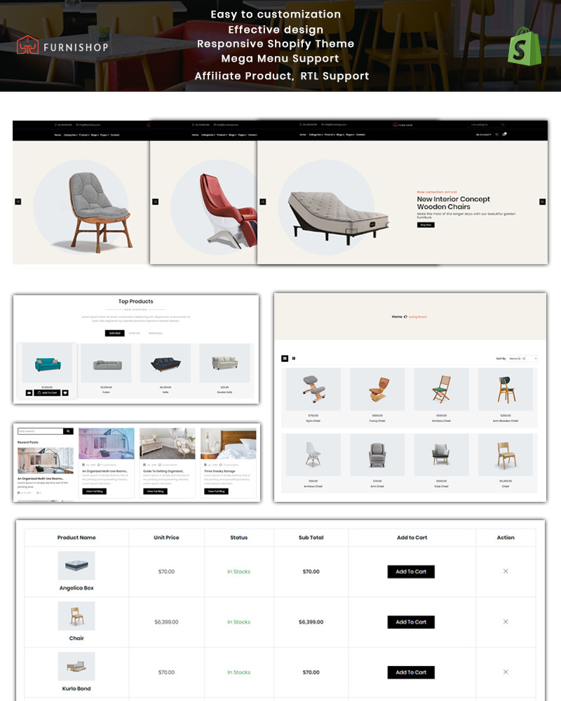 Furnishop - The Furniture Shopify Theme - TemplateMonster