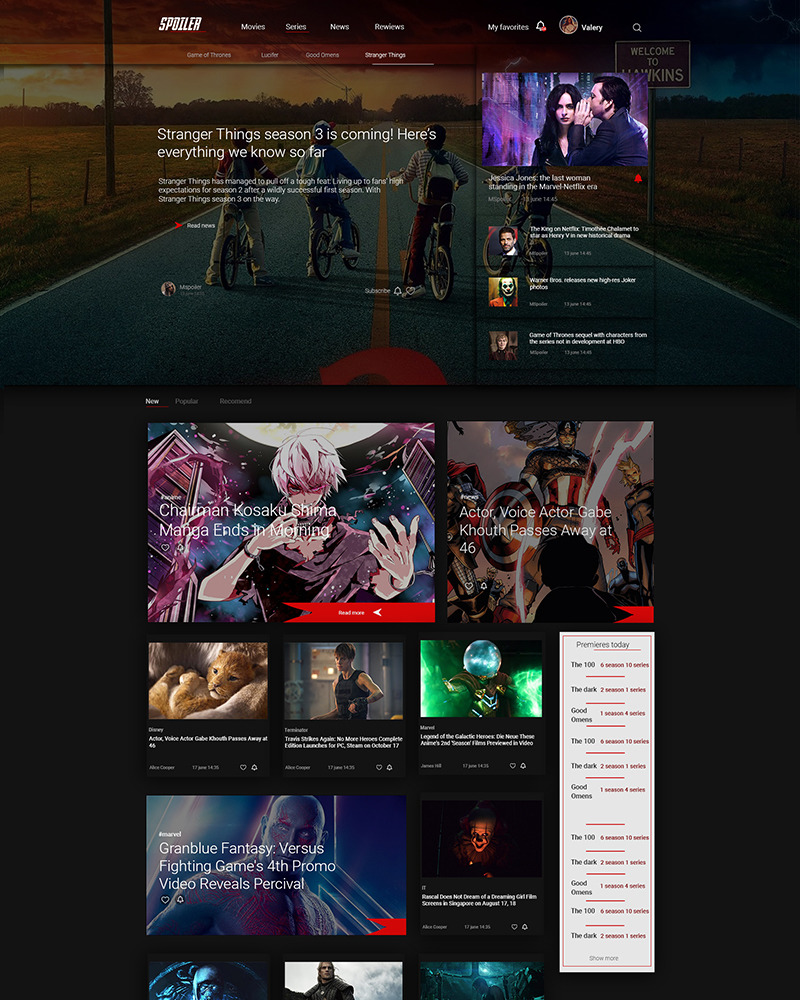 Spoiler PSD Template #84620 - TemplateMonster
