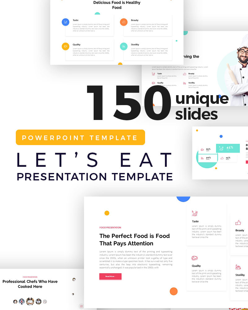 Let's Eat Presentation PowerPoint template - TemplateMonster