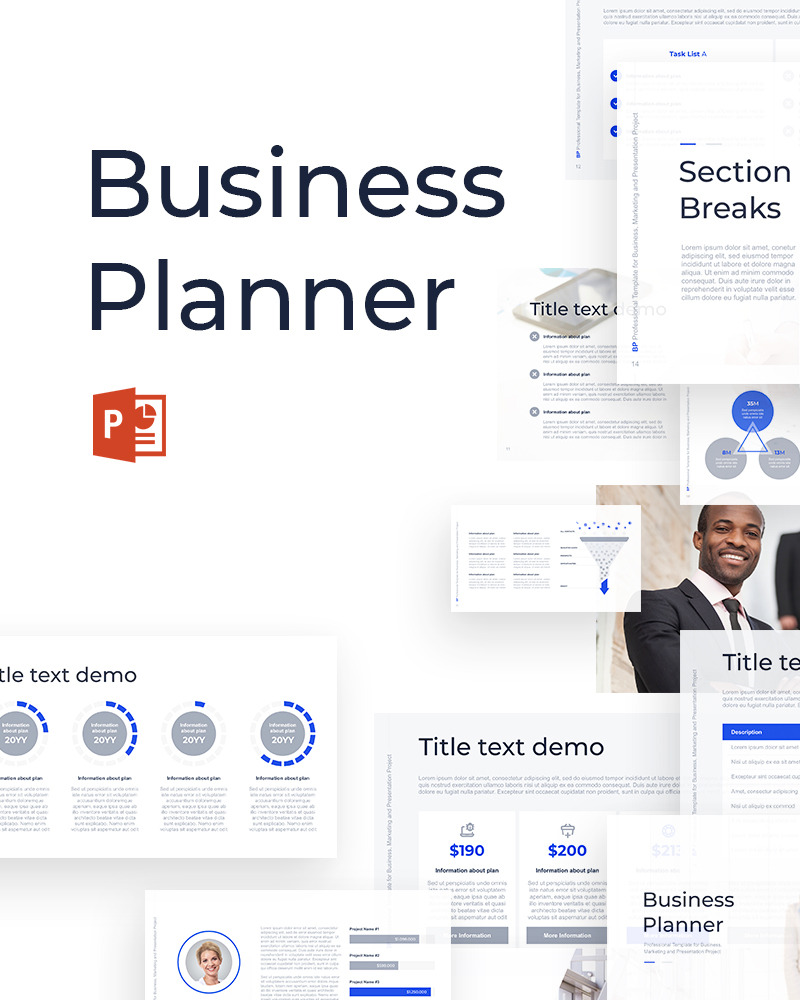 Business Planner PowerPoint template - TemplateMonster