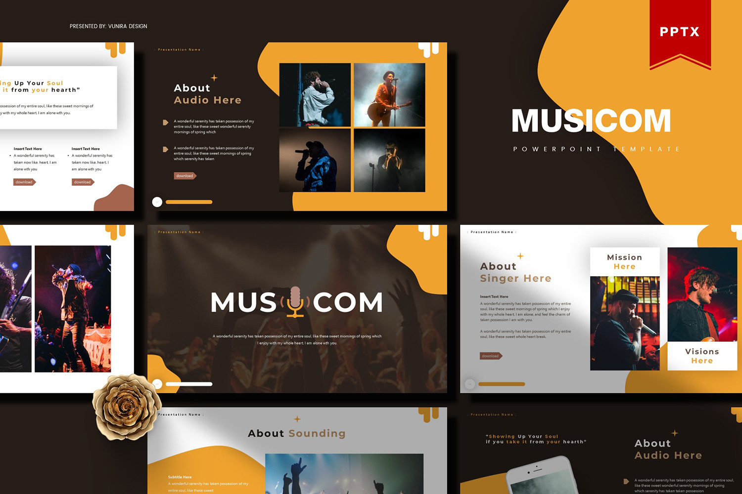 Musicom | PowerPoint template #84845 - TemplateMonster