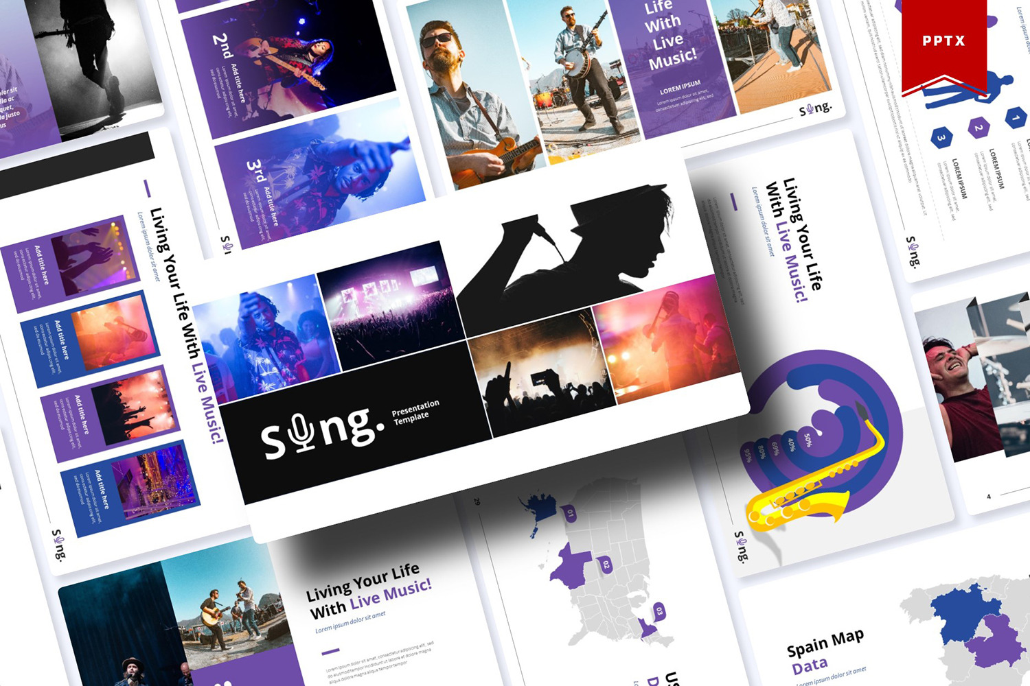 Sing | PowerPoint template #84856 - TemplateMonster