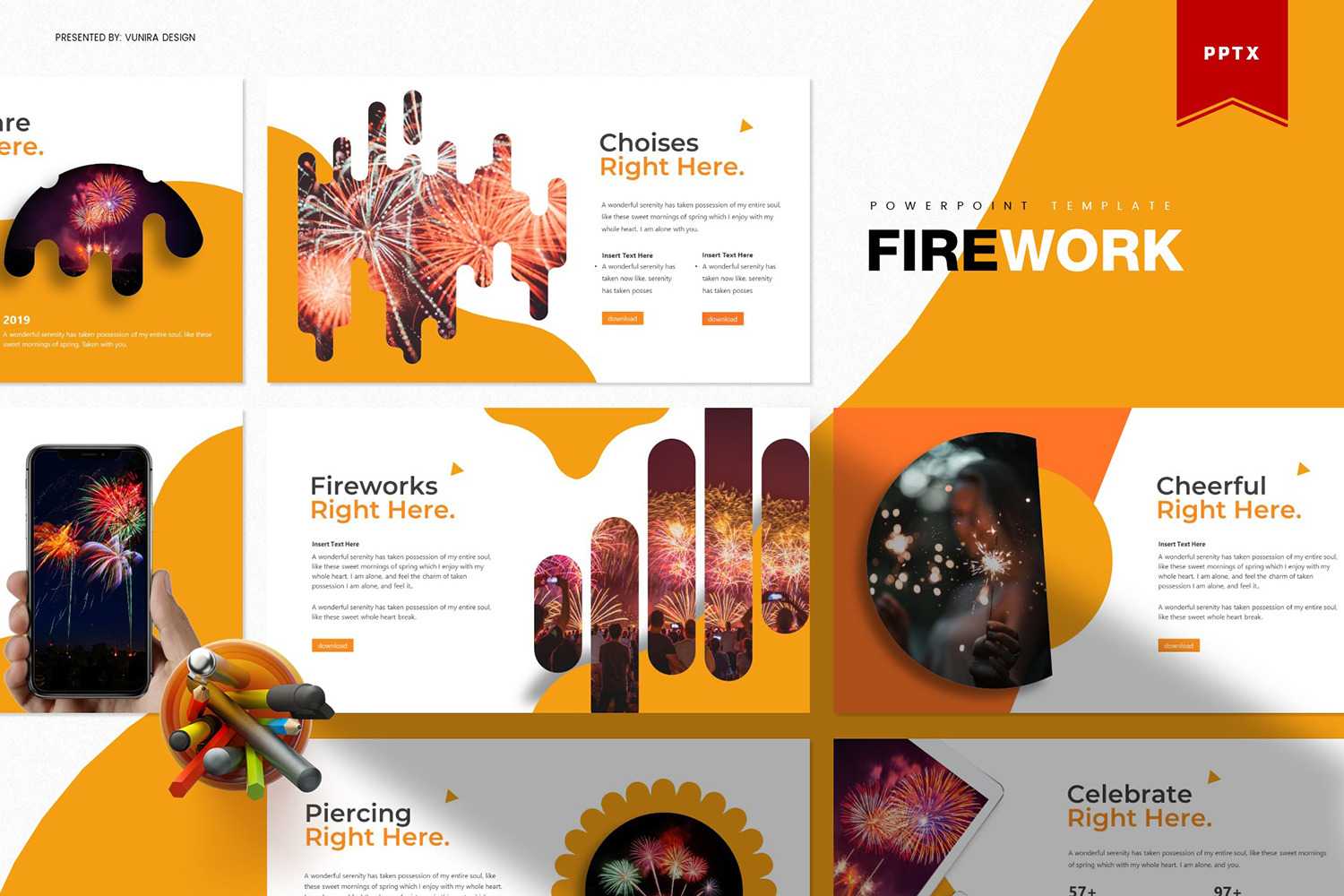 Firework | PowerPoint template #84911 - TemplateMonster