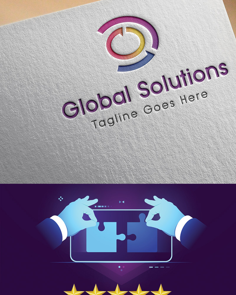 Global Solutions Logo Template #84972 - TemplateMonster