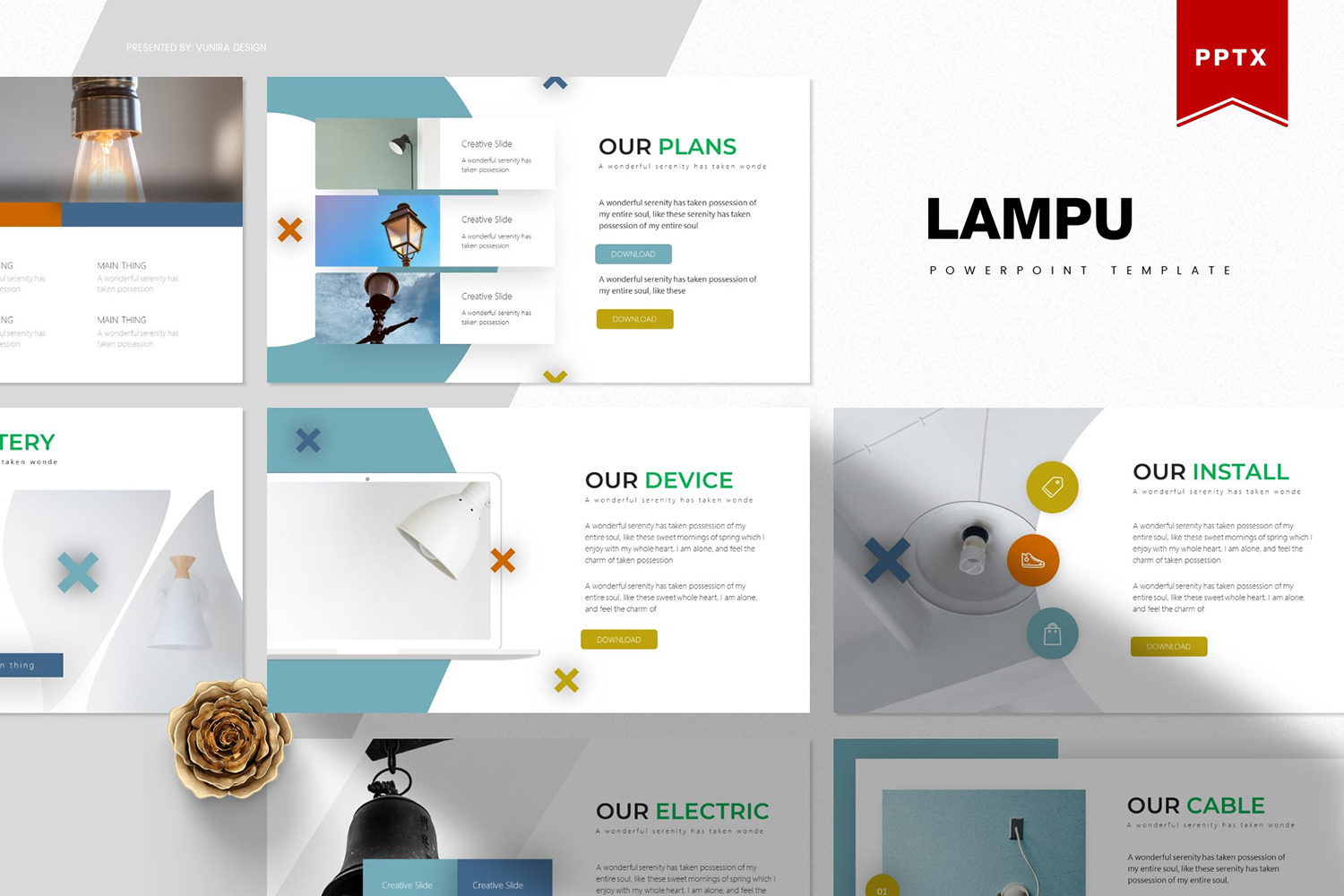 Lampu | PowerPoint template #84909 - TemplateMonster