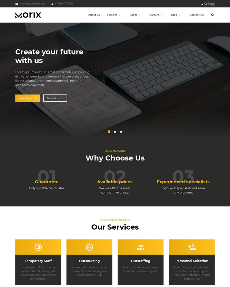 Morix - Best Service Personal Multipage Website Template